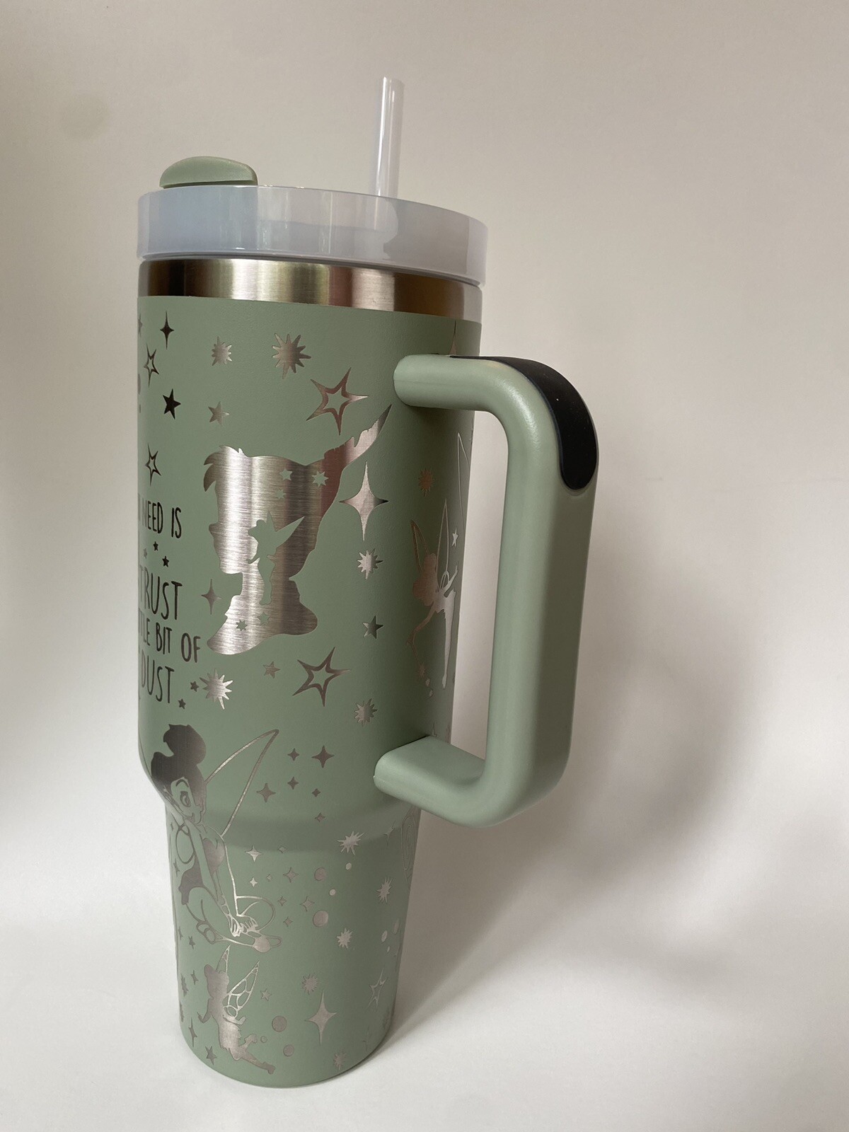 stanley 40 oz H2.0 Quencher Tumbler Dupe Laser Engraved Disney Tinker ...