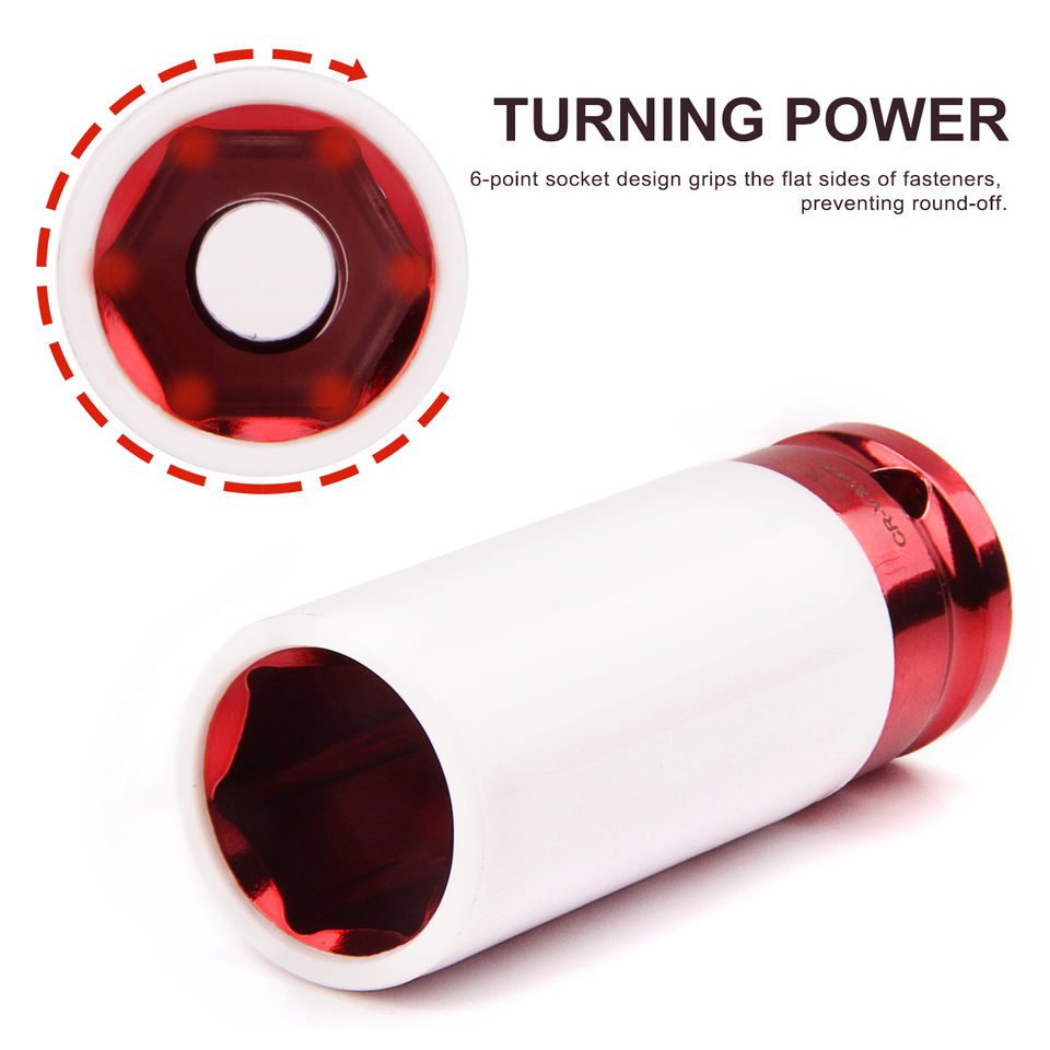 1/2" Drive Wheel Protector Impact Socket, Extra Thin Wall, Rim Protect ...