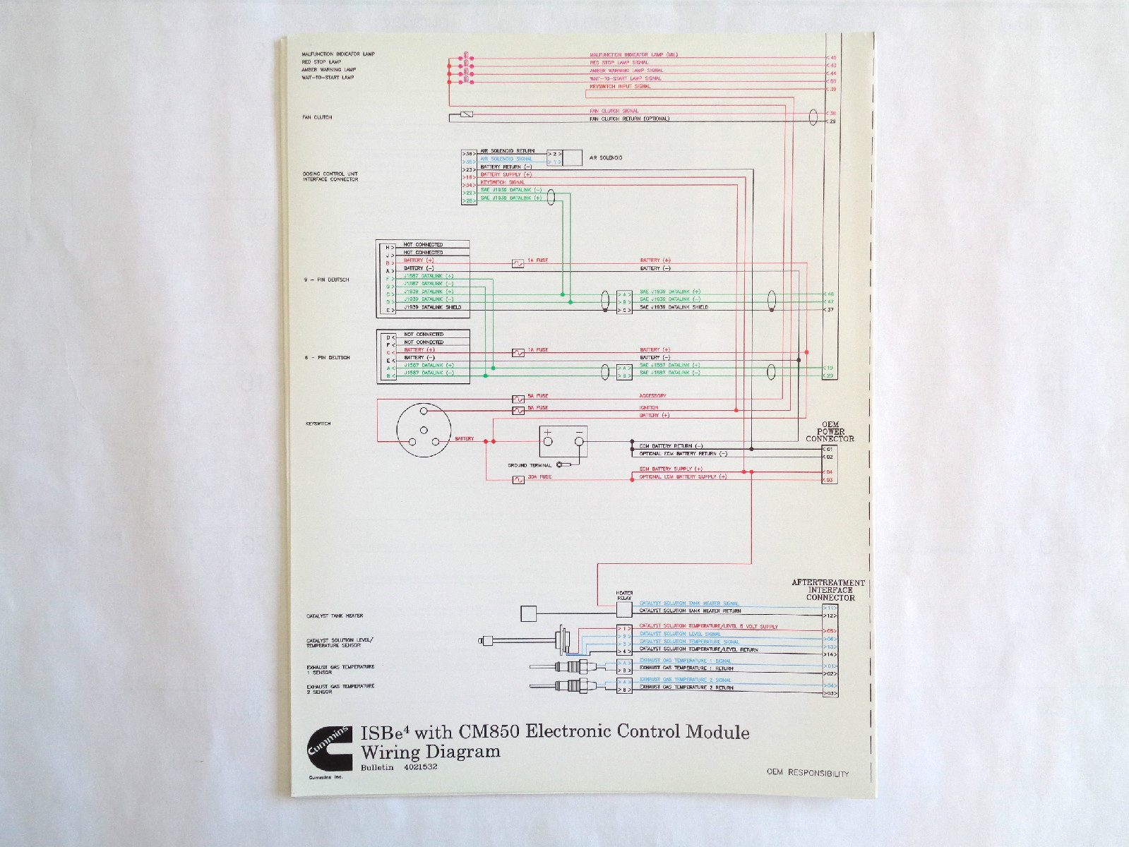 Cummins ISBe4 with CM850 Electronic Control Module Wiring Diagram | eBay