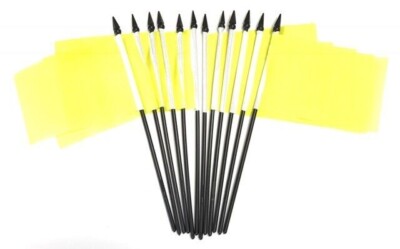 12 Pack 4x6 Inch Solid Yellow Small Miniature Stick Desk & Little Table ...