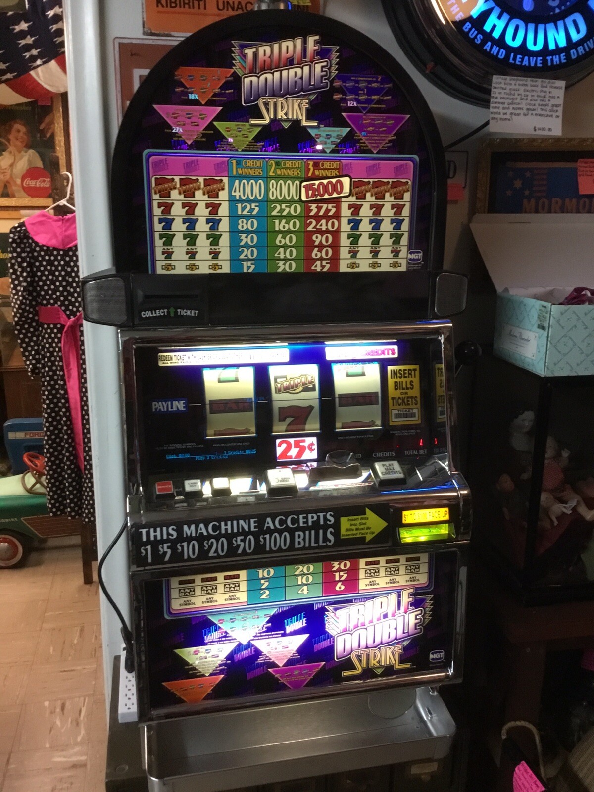 IGT Triple Double Strike Slot Machine Round Top 25cent. | eBay