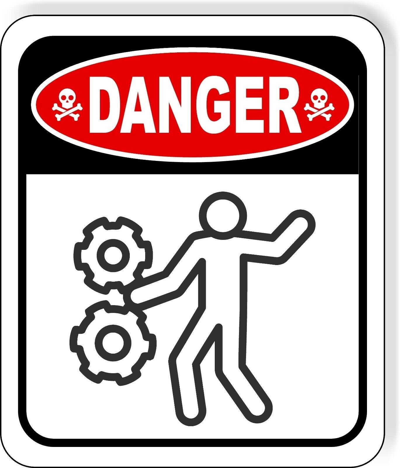 DANGER MOVING PARTS MACHINE IN USE HAZARD Metal Aluminum composite sign ...