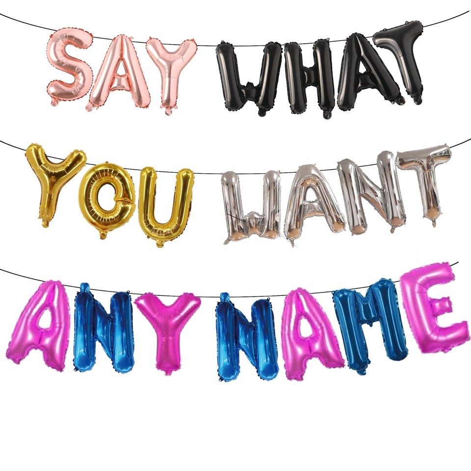 16" Letters Foil Balloons Custom Name Age Name Birthday Party ...