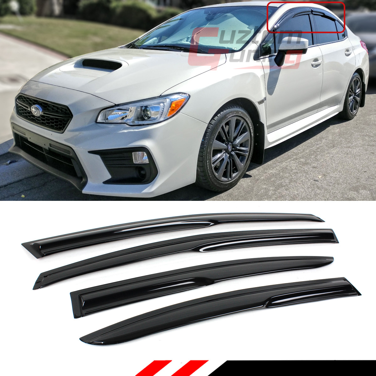 FOR 2012-2016 Subaru Impreza Base 4DR 3D Wavy Window Visor Rain Guard ...