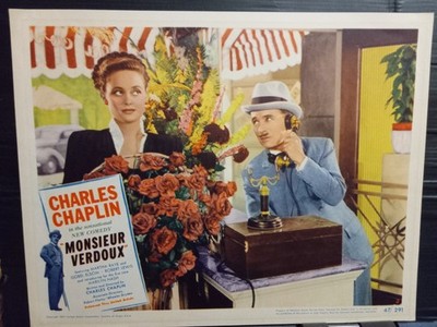 Lobby Card 1947 MONSIEUR VERDOUX evil flirt Charlie Chaplin Barbara ...