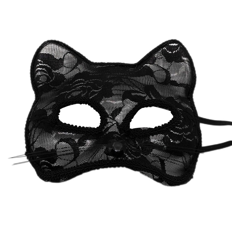 Cats Lace Mask Halloween Sexy Lace Cats Face Cover Mask Party Nigh ...