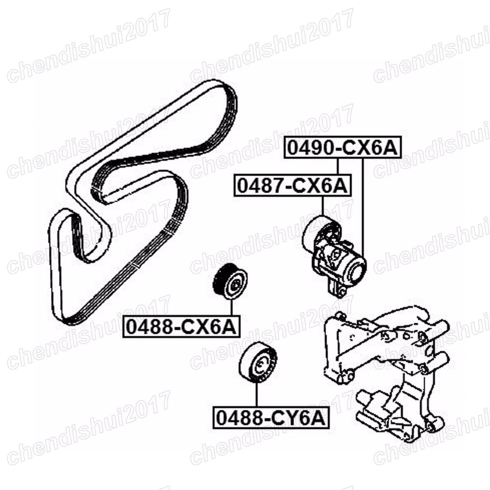 Belt Pulley Idler 1341A051 For Mitsubishi Lancer Outlander Peugeot 0488 ...