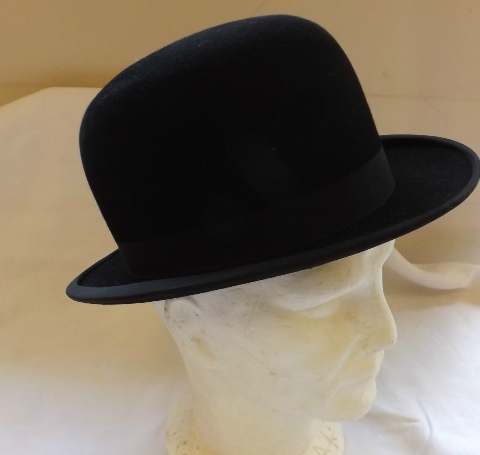 Original Vintage Gentlemen's Black Bowler Hat By Moores Size 6 7/8 ...
