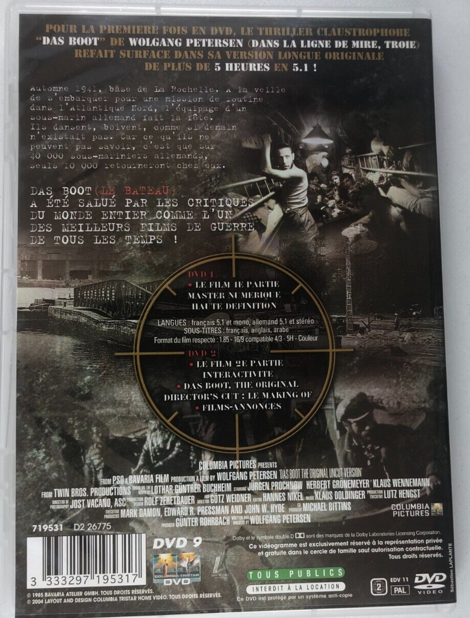 Das Boot / Le Bateau Version Longue Originale 2 DVD | eBay