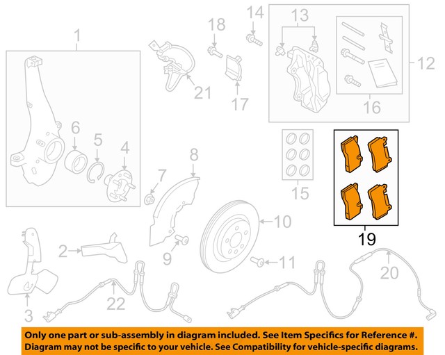 LAND ROVER OEM 2018 Discovery Brake-Front Pads LR110087 | eBay