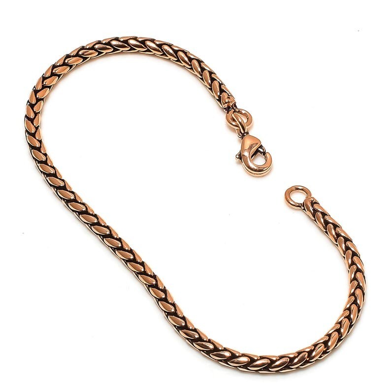 Pure Copper Snake Chain Bracelet Copper Arthritis Pain Relief Biker ...