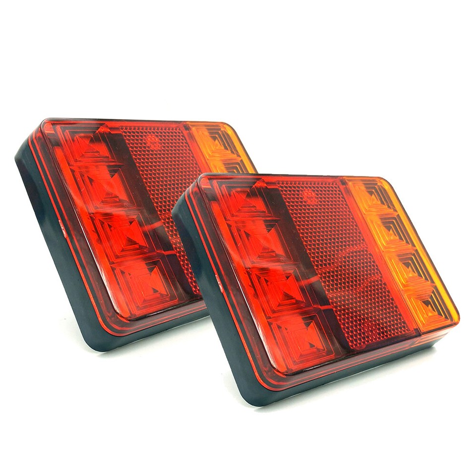 A Pair 8-LED Tail Light Car Truck Trailer Stop Rear Turn Indicator ...