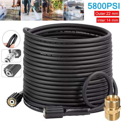 20M Extension Hose High Pressure Washer Hose Heavy Duty M22 Jet Power ...