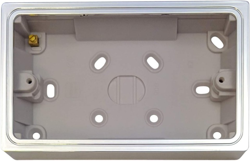 Chrome Double Back Box 2 Gang Surface Mounted Socket - Varilight ...