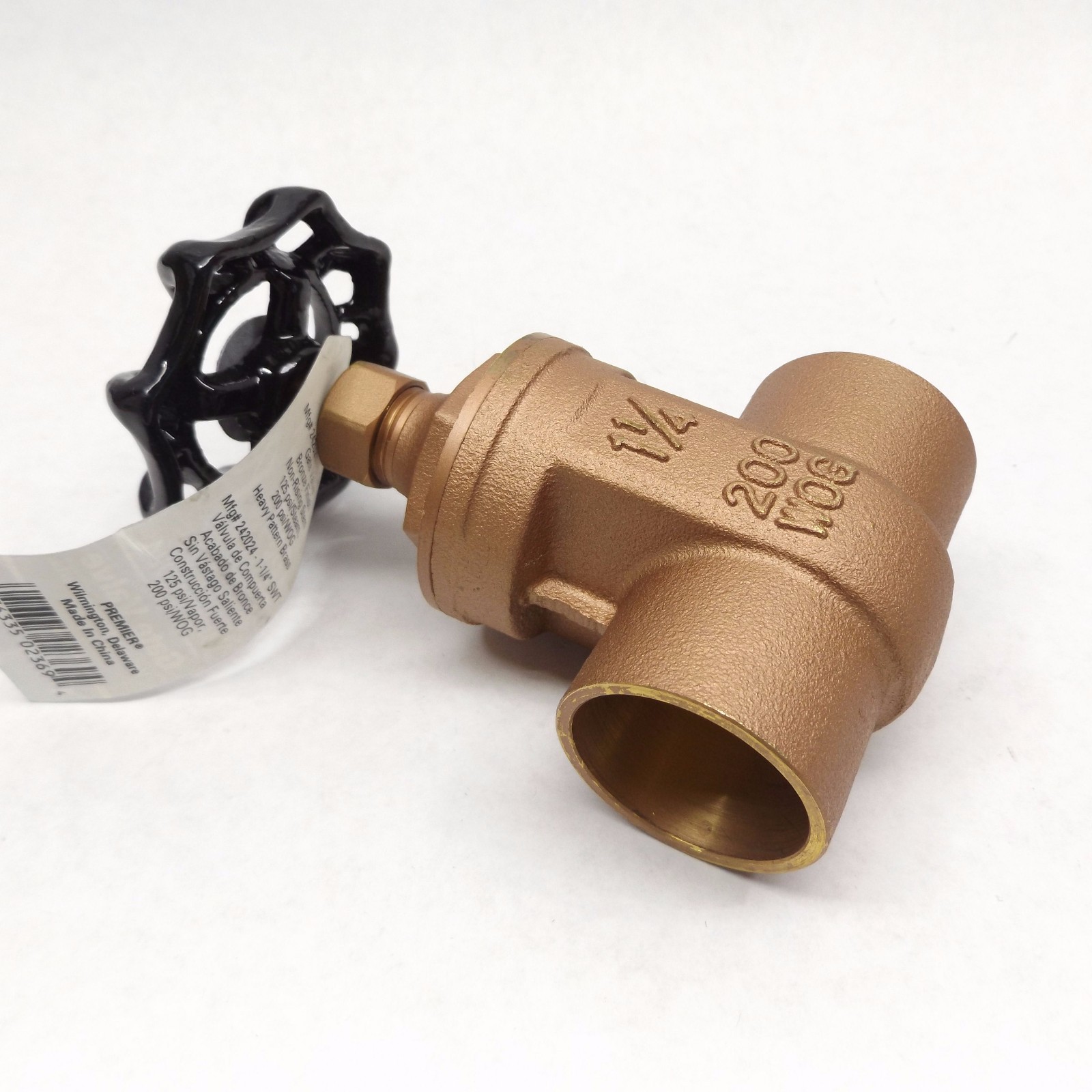 Premier 242024 Gate Valve 1-1/4″ Swt Bronze Finish, Non-Rising Stem 200 ...