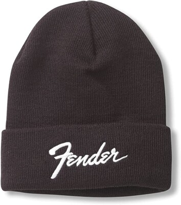 American Needle Fender Guitar Beanie Hat Acrylic Knit Cap Black White ...