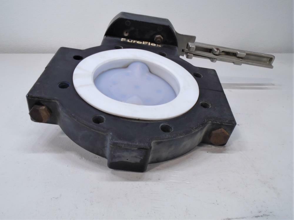 PureFlex 6" 150# PTFE Butterfly Valve, SI Disc, PFA Trim, 80006LC11TS2 ...