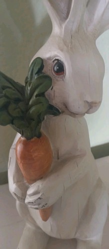 Martha Stewart Home EASTER CREAM Bunny Rabbit Holding A Carrot 12" | eBay