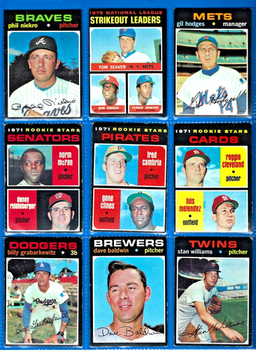 1971 Topps Baseball Cards 27 Card Lot Tom Seaver Plus Rookies & Stars ...