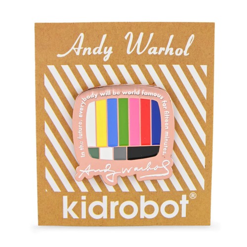 Kidrobot ANDY WARHOL "FAMOUS FOR 15 MINUTES" TV PIN Metal Enamel Pop ...