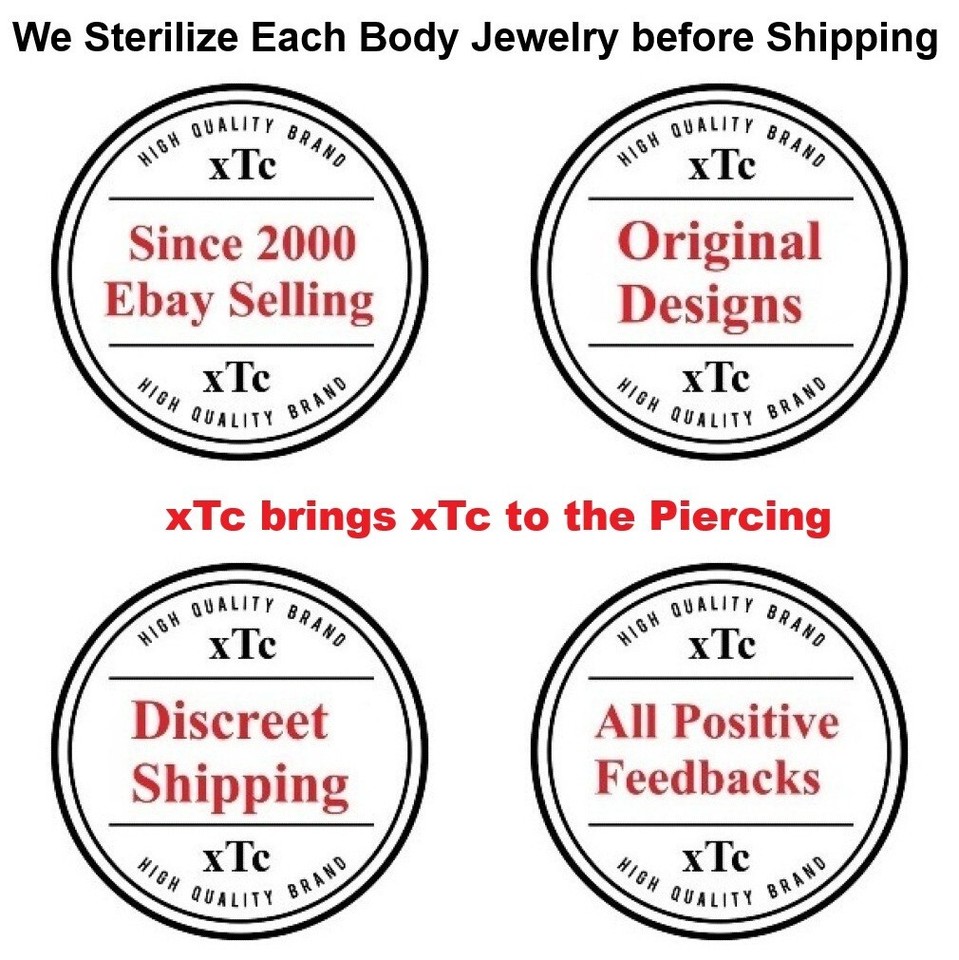 STERILIZED 14G, 7 Lengths EYE CATHING INDUSTRIAL Barbell Surgical Steel ...