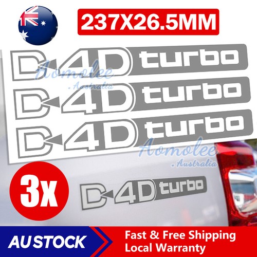 3X D4D Turbo Silver Decal For Toyota Prado Diesel Landcruiser Set Of 3 ...