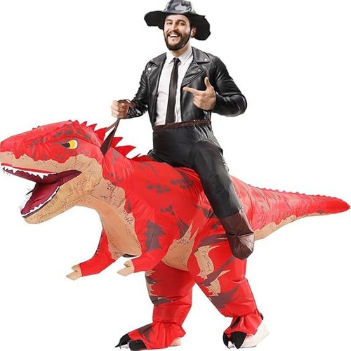 Cartoon T-Rex Rider Inflatable Suit Costume Dinosaur Adult Cosplay ...