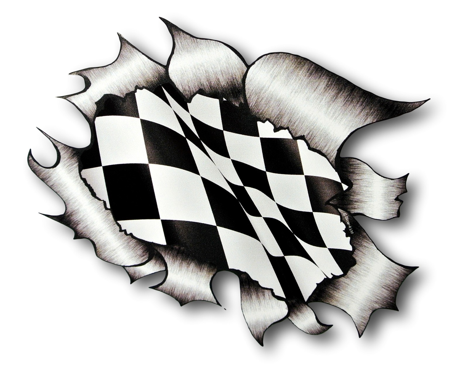 Torn Checkered Flag Tattoo