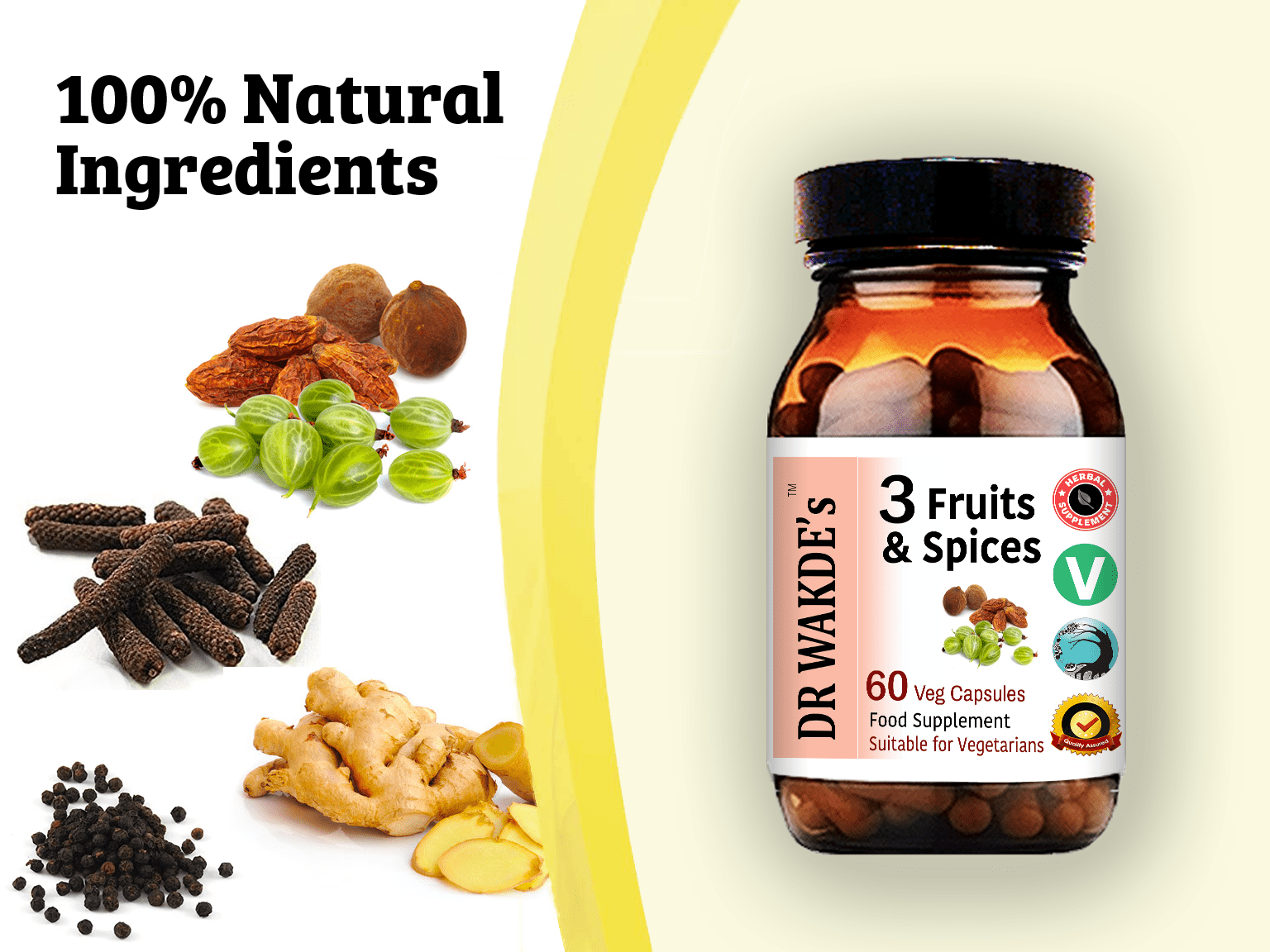 DR WAKDE’S 3 Fruits & Spices Capsules| 60 Veg Caps | Ayurvedic ...