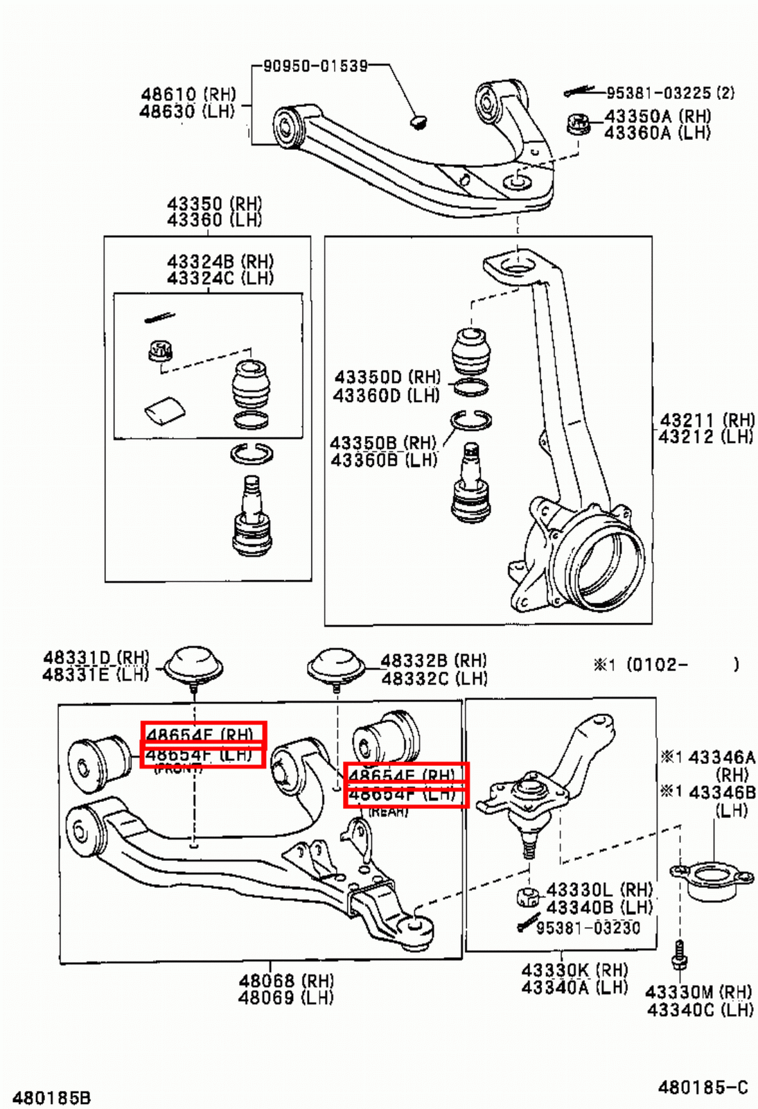 Genuine Toyota Prado LJ95 LJ90 KZJ95 KZJ90 KDJ95 Front Lower Control ...