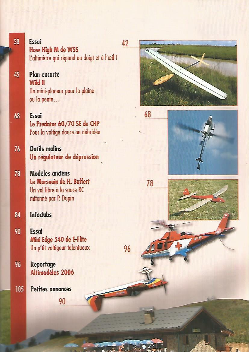 MRA N°798 PLAN : WILD II / CAP 580 DE GREAT PLANES / MARSOIN / PREDATOR ...