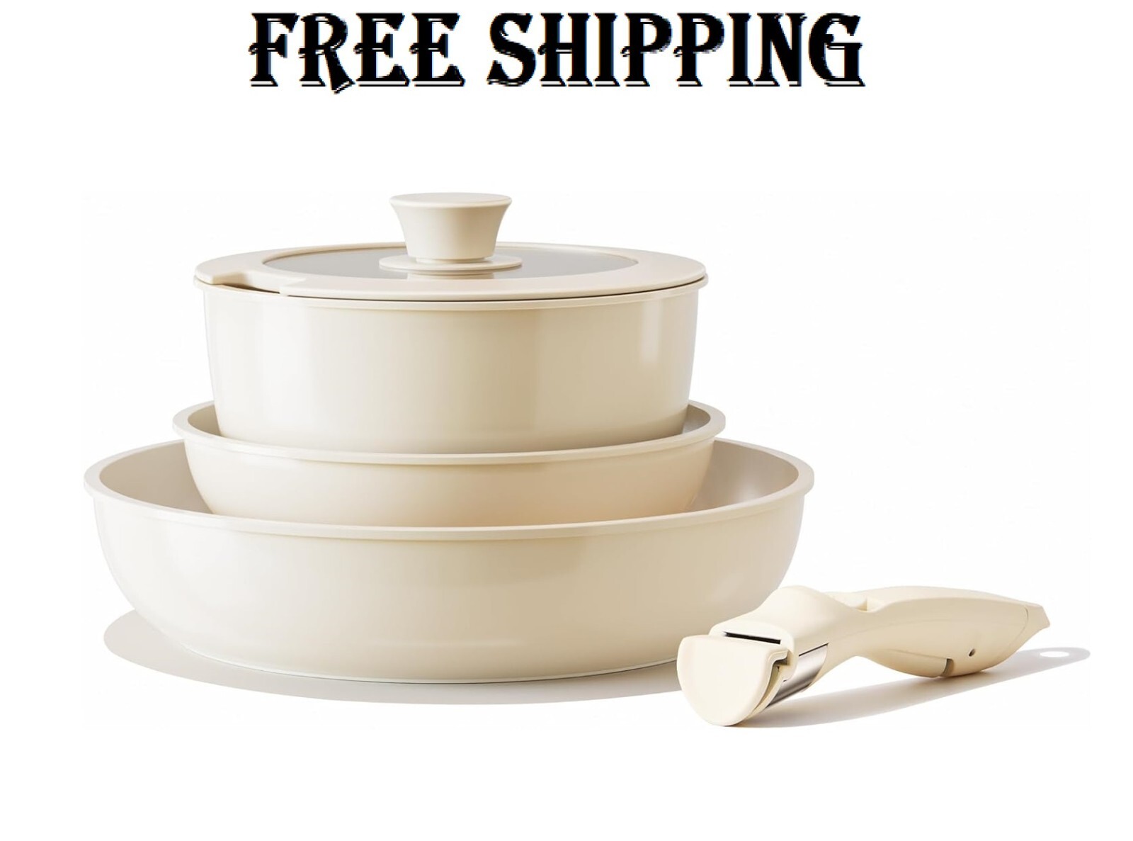 Redchef Ceramic Pots and Pans Set Non Stick Removable Handle Pots and ...