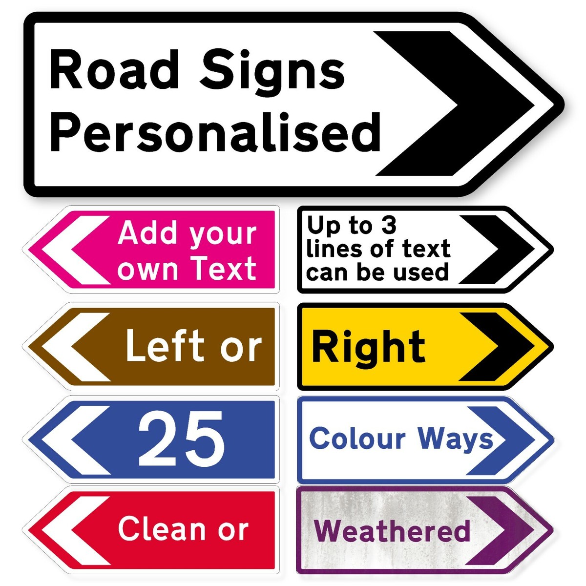 Road Signs For Wedding Personalised Metal Road Sign Direction Arrow