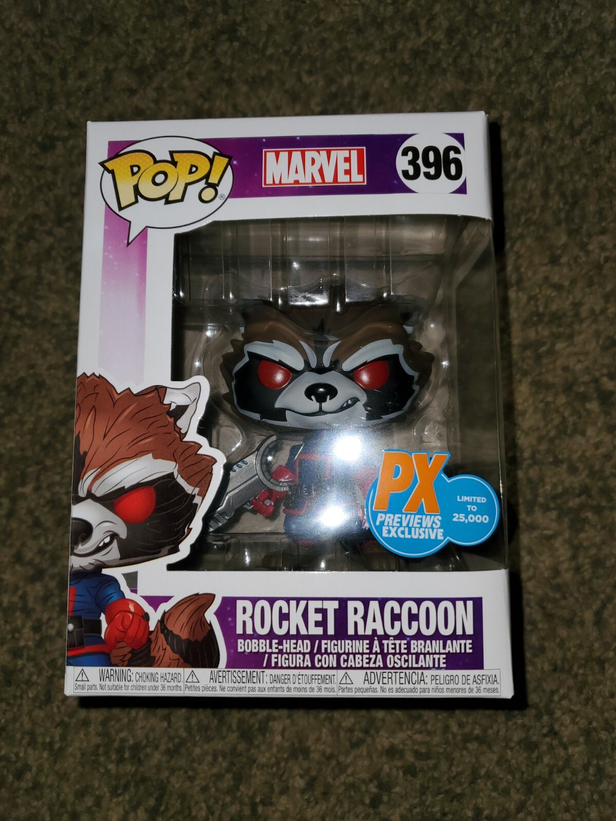 Funko Pop Rocket Raccoon 396 PX Limited 25,000 w/Protector Vaulted Free ...