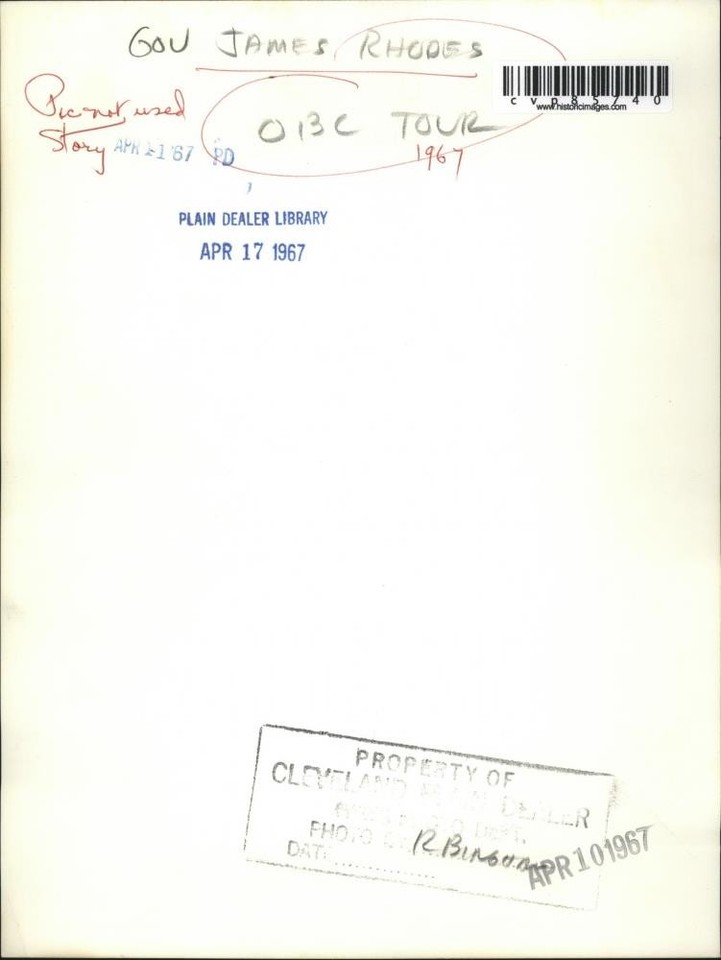 1967 Press Photo Ohio Governor Jim Rhodes on OBC Tour in Ohio ...