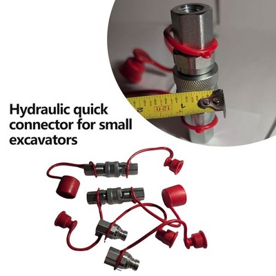 Chinese Mini Excavator Hydraulic Quick Connects Flat Face Set 1/4" M14 ...