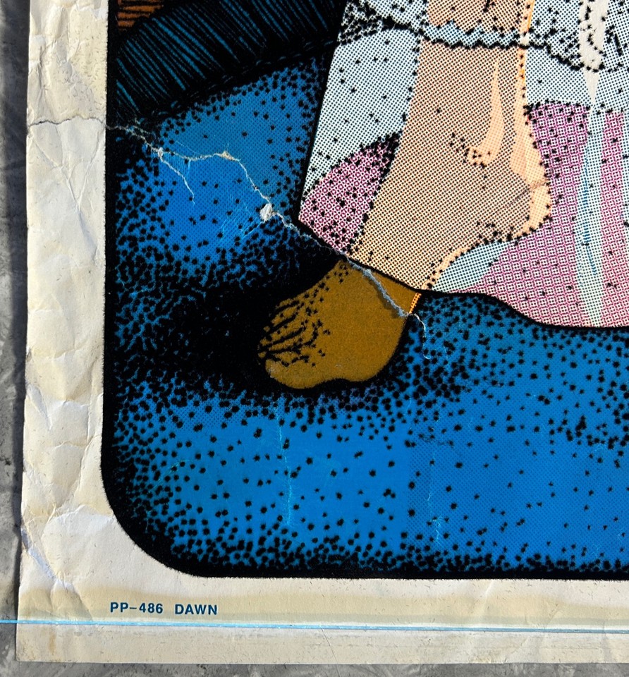 1979 VELVA PRINT DAWN PP-486 BLACK LIGHT POSTER 23 X 35 SHEER NIGHTGOWN ...