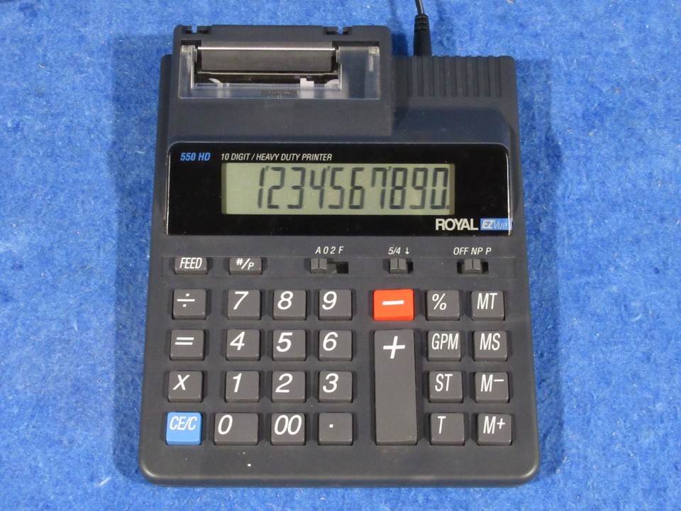 Royal 10 Digit Heavy Duty Portable Printing Calculator 550HD & AC ...