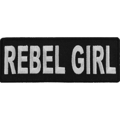 Rebel Girl Embroidered Sew On Iron On Biker Vest Patch 4" x 1. 1/2" | eBay