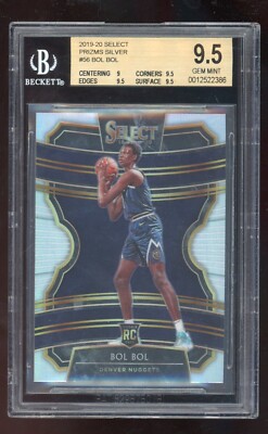 Bol Bol 2019-20 Select Silver Prizm Rookie Concourse #56 BGS 9.5 Denver ...
