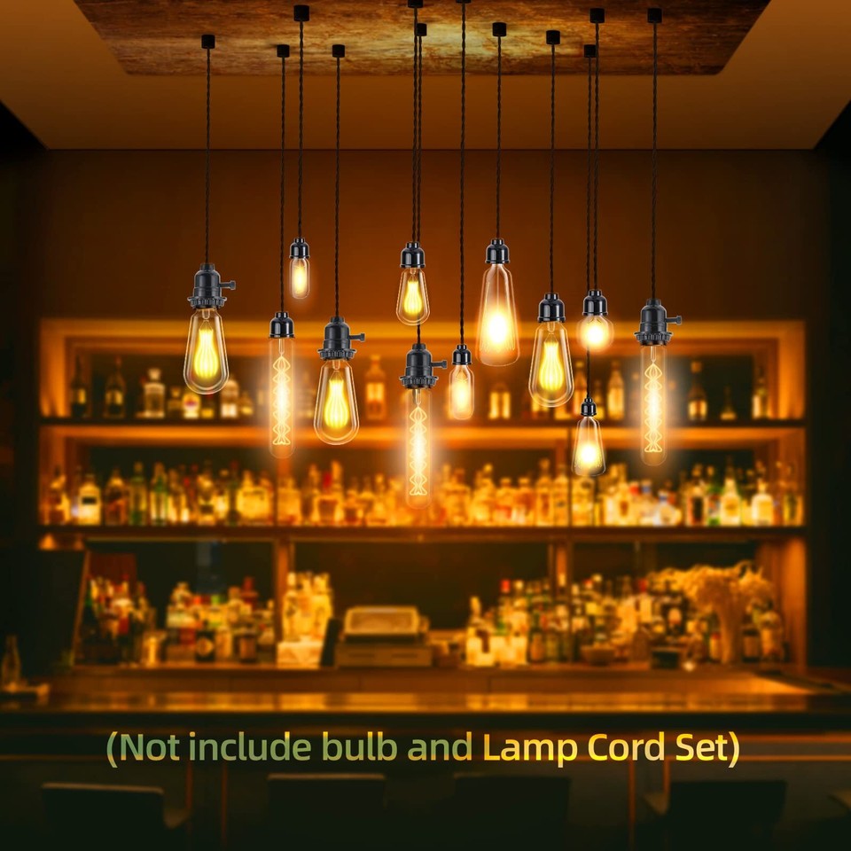 UL Listed E26 Light Socket Threaded Lamp Socket Replacement with ON/Off ...