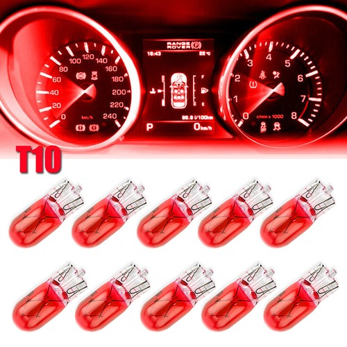 10pcs T10 168 Red Halogen Car Globe Xenon Side Light Headlight Bulbs ...