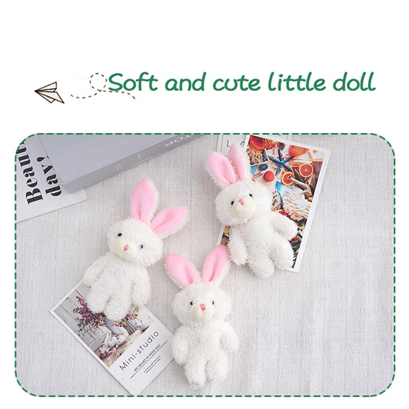 Cute Bunny Doll Plush Toy Siamese Rabbit Stuffed Bunny Figure Bag ...