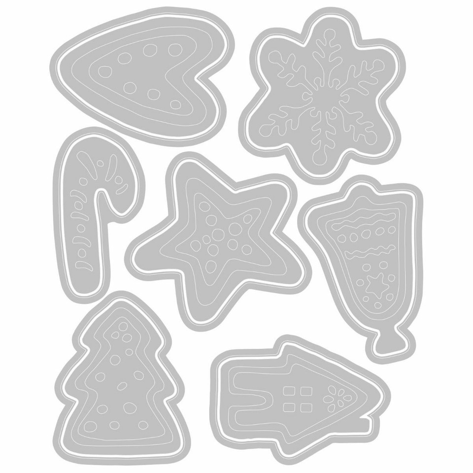 New! Sizzix Tim Holtz Thinlits Die Set 14PK - Christmas Cookies 665566 | eBay