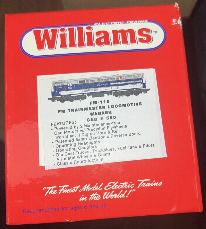 WILLIAMS O-GAUGE WABASH FM TRAINMASTER FM-115 LOCOMOTIVE TRAIN CAB #550 ...