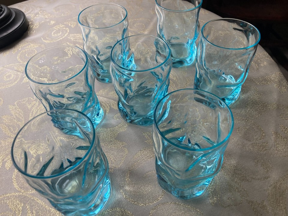 7 Bormioli Rocco Sorgente Blue Double Old Fashioned Set Drinking ...