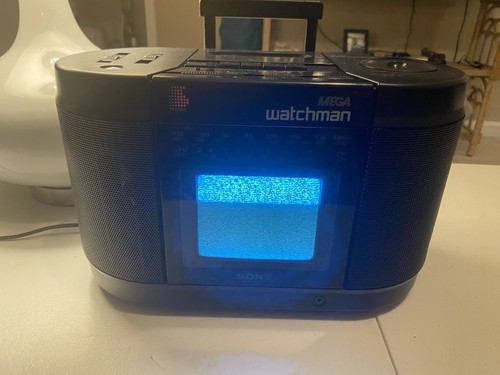Sony Mega Watchman FD-555 Black and White analog TV ,cassette,radio | eBay