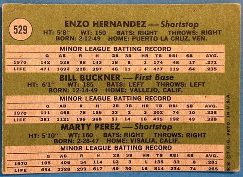 1971 Topps #529 Rookie Stars National League Bill Buckner | eBay