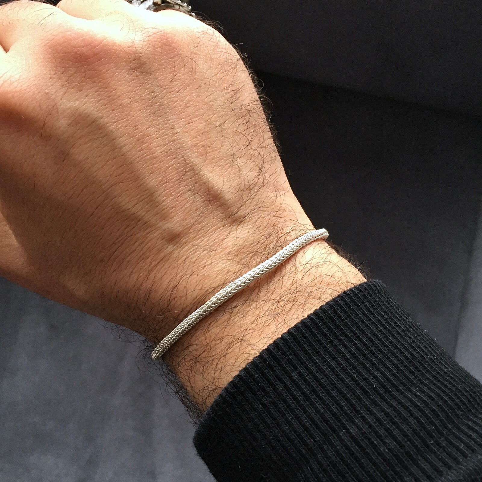 Bracelet Fine Silver 999k hand-knitted Silver Wire Chain Rare Anatolian ...