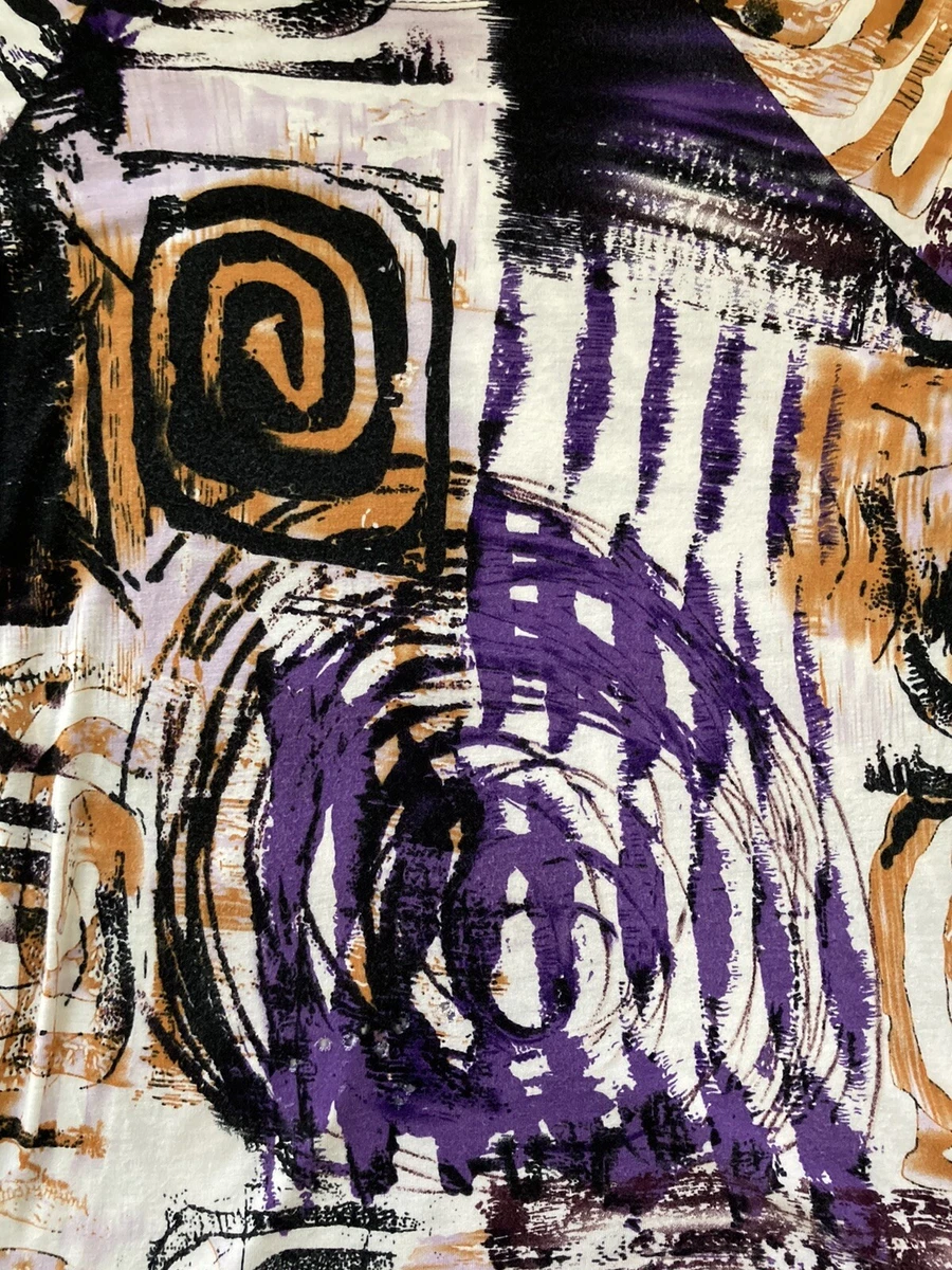 cheap price outlet sale Lafayette 148 Silk Boxy Top Abstract Art Print